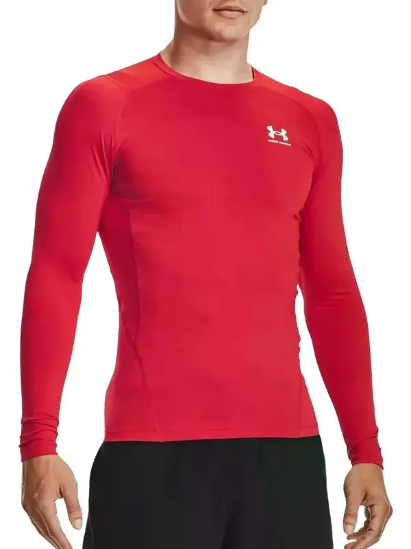 Under Armour Logo Print Long Sleeve Crewneck T-shirt - Red