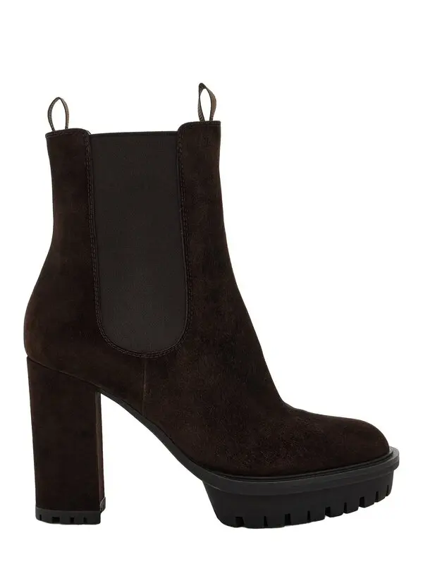 GIANVITO ROSSI Barrie Suede Platform Boots - Brown