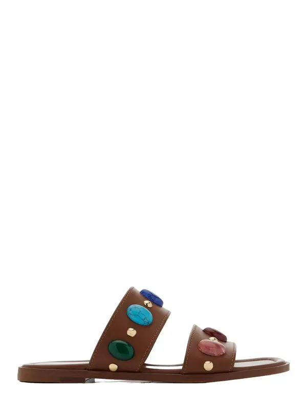 GIANVITO ROSSI Pasha Leather Sandals - Brown