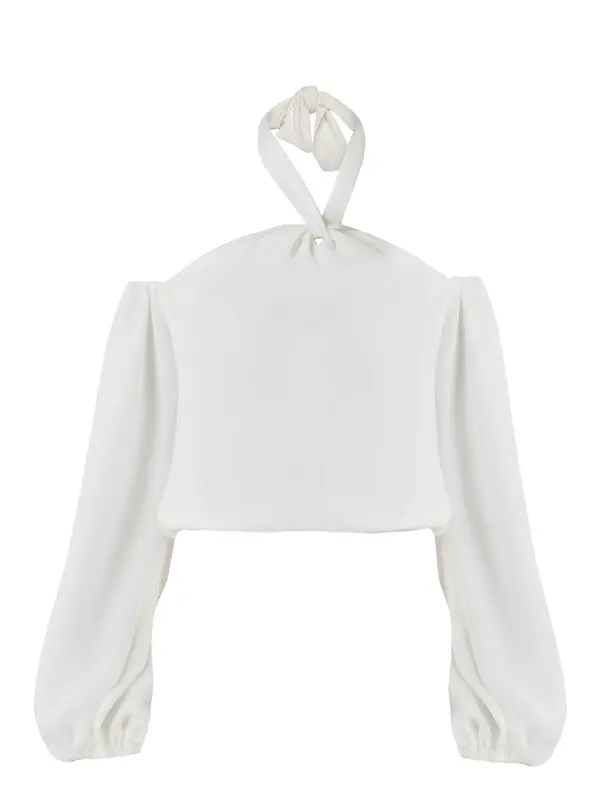 ANDRES OTALORA Off-shoulder Balloon Sleeve Blouse - Off-white