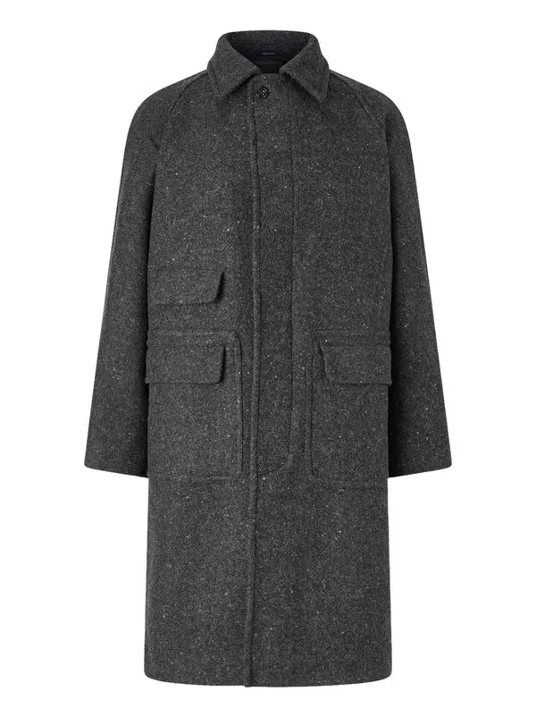 DRAKE'S Flecked Virgin Wool Coat - Gray