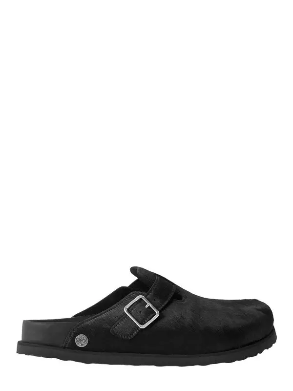 BIRKENSTOCK Boston Calf Hair Clogs - Black