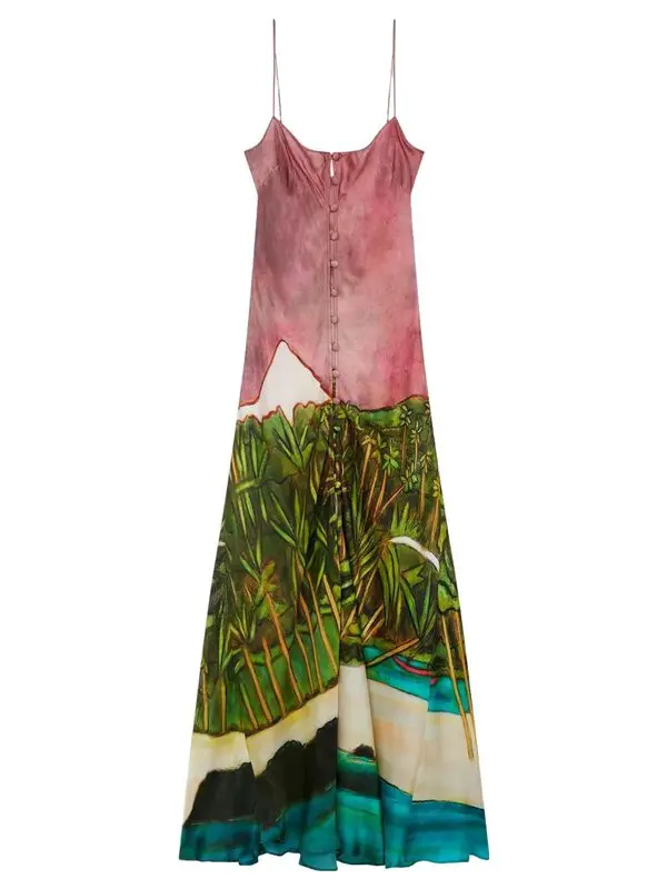 DONDE ESTEBAN La Sierra Printed Midi Dress - Green