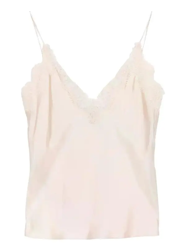 RÓHE Lace-trim Silk Top - Pink
