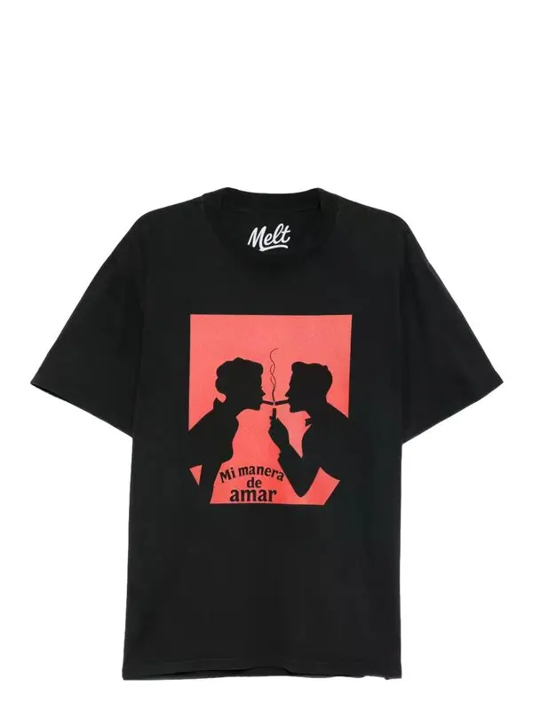 MELT Cotton Printed T-shirt - Black