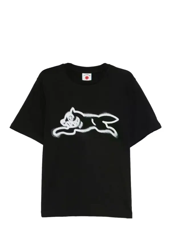 ICECREAM Spray Paint Running Dog T-shirt - Black