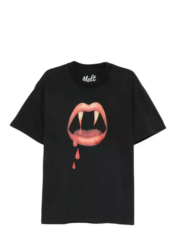 MELT Cotton Printed T-shirt - Black