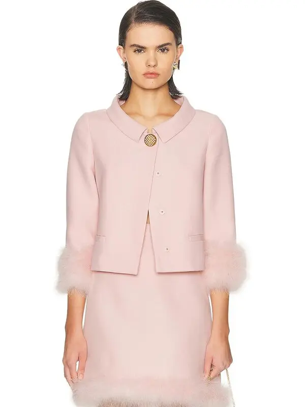 Valentino Garavani Feather Crepe Jacket - Rose