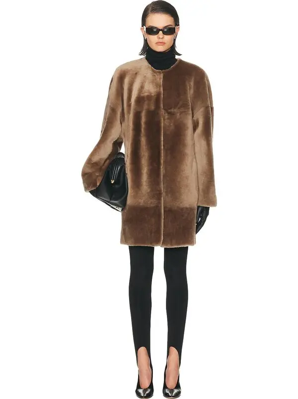 Tove Roisin Shearling Coat - Taupe