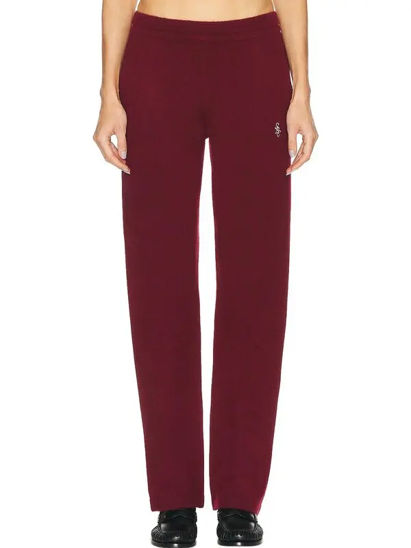 SPORTY & RICH Cashmere Trouser - Merlot