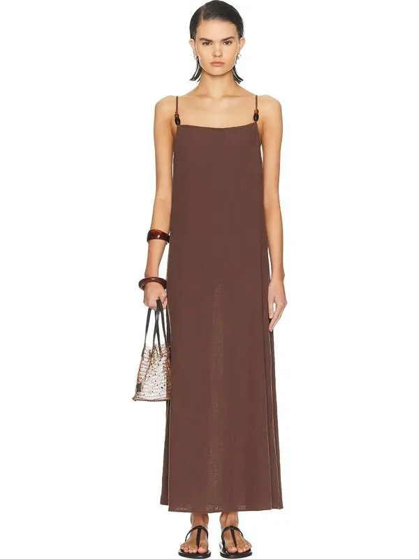 Staud Laura Dress - Dark Chocolate