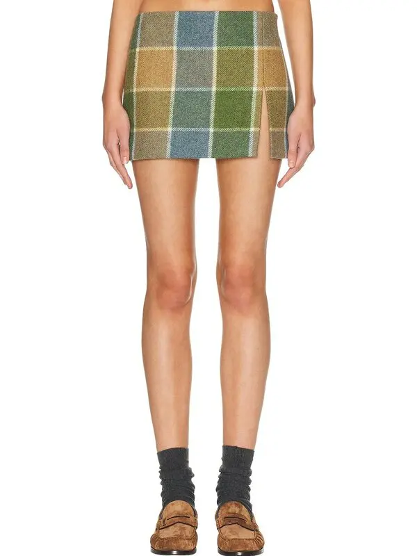 Miu Miu Check Skirt - Cammello & Avio