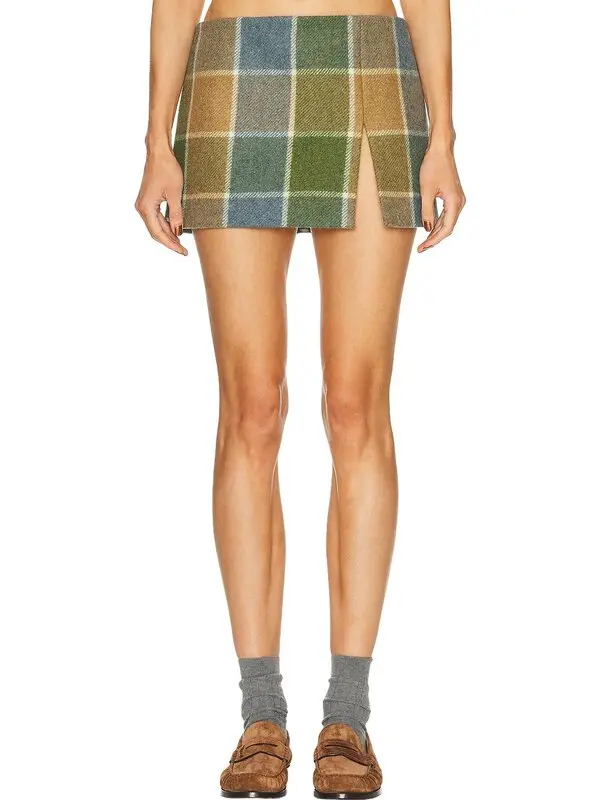 Miu Miu Check Skirt - Cammello & Avio