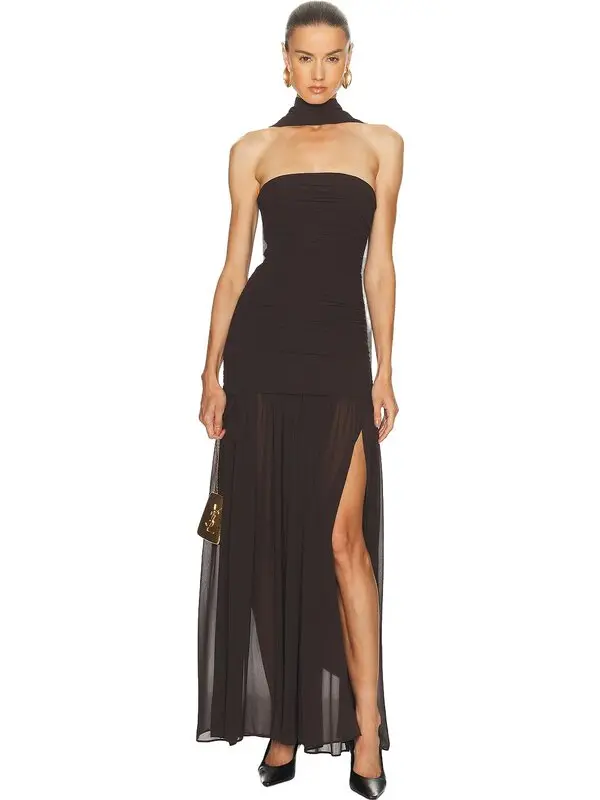 L'academie By Marianna Tia Gown - Dark Brown