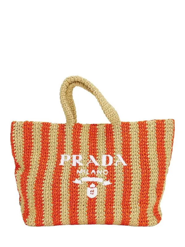 Prada Raffia Tote Bag - Multi