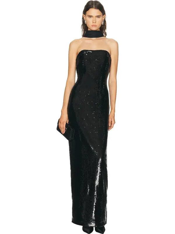 L'academie By Marianna Veleda Sequin Gown - Black