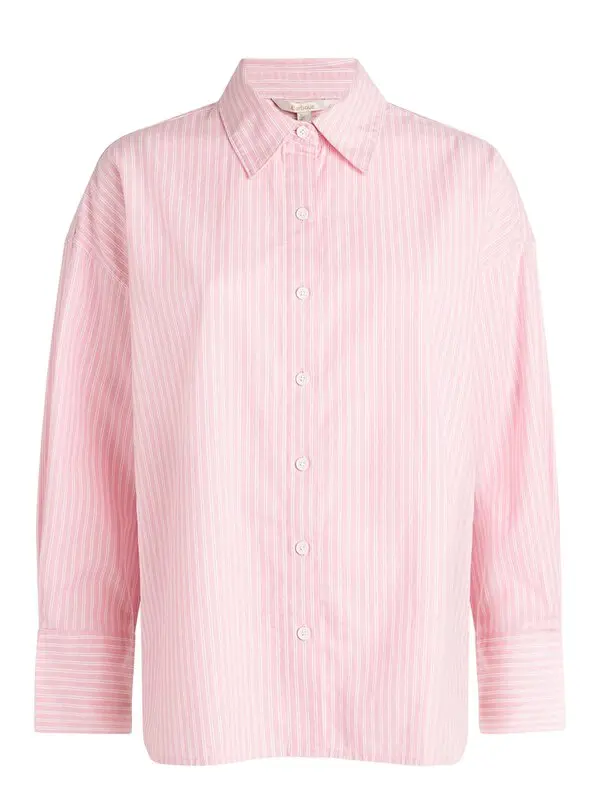 Barbour Stretch-cotton Poplin Stripe Shirt - Pink