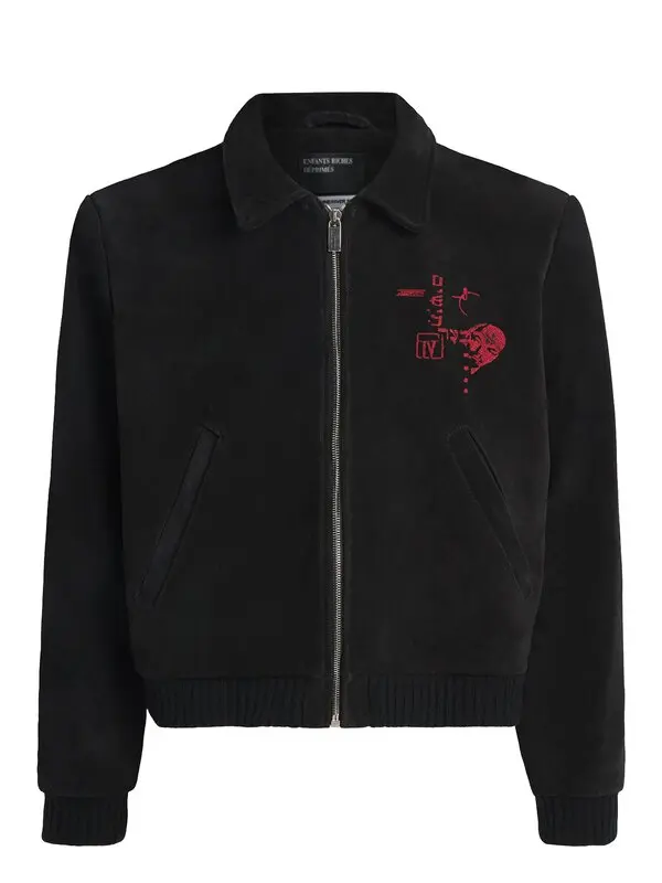 Enfants Riches Déprimés Suede Bomber Jacket - Black