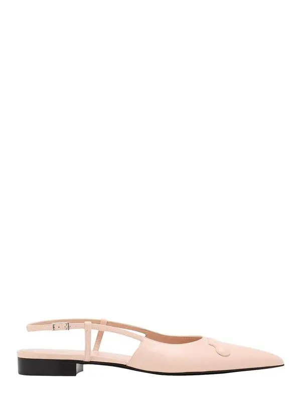 Marni Leather Pointed-toe Slingback Ballerina Flats - White