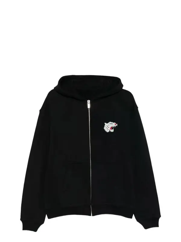 MELT Embroidered Zip-up Hoodie - Black
