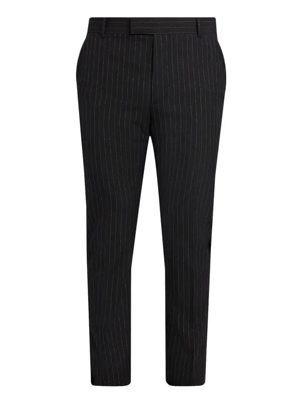 Alexander McQueen Pinstripe Wool Cigarette Trousers - Black-gold