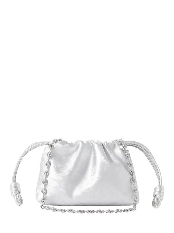 Loewe Flamenco Mini Clutch - Silver