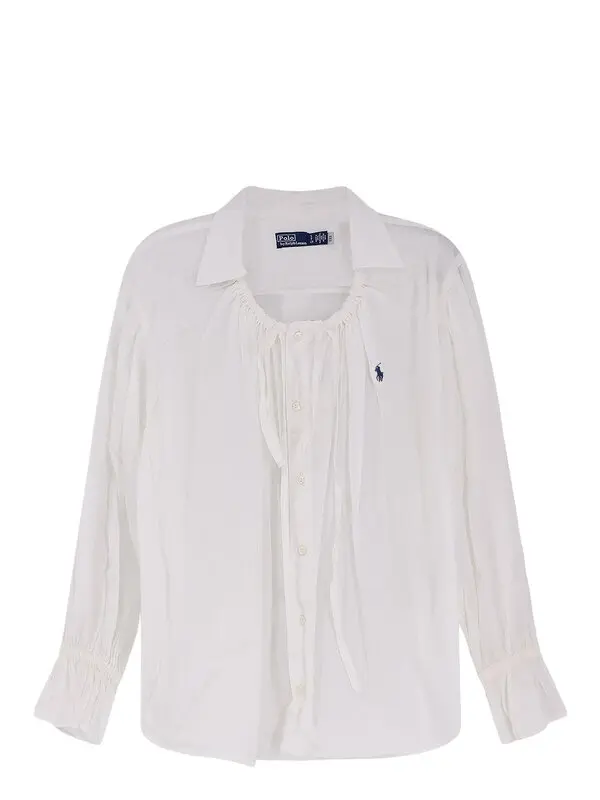 Polo Ralph Lauren Cotton Shirt With Drawstring Detail - White
