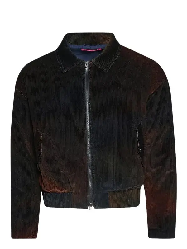 THE ELDER STATESMAN Ombre Cord Boxy Jacket - Black