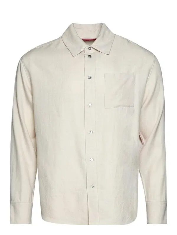THE ELDER STATESMAN Pashimina Pocket Shirt Moth - Beige