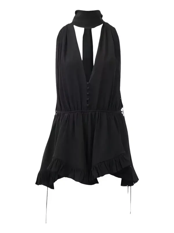 CHLOÃ© V-neck Silk Jumpsuit - Black