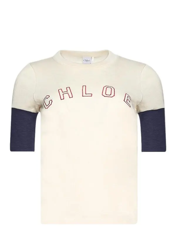 CHLOÃ© Fitted Logo Tee - White