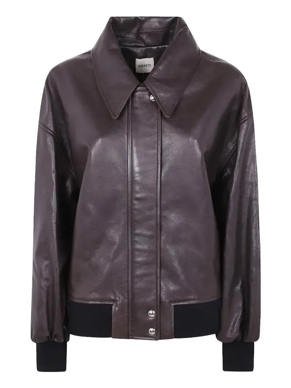 Khaite Shelman Leather Jacket - Brown