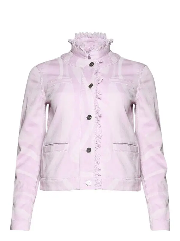 Emilio Pucci Marmo Print Denim Jacket - Pink