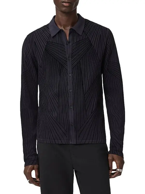John Varvatos Dorian Button Front Sweater Shirt - Thistle