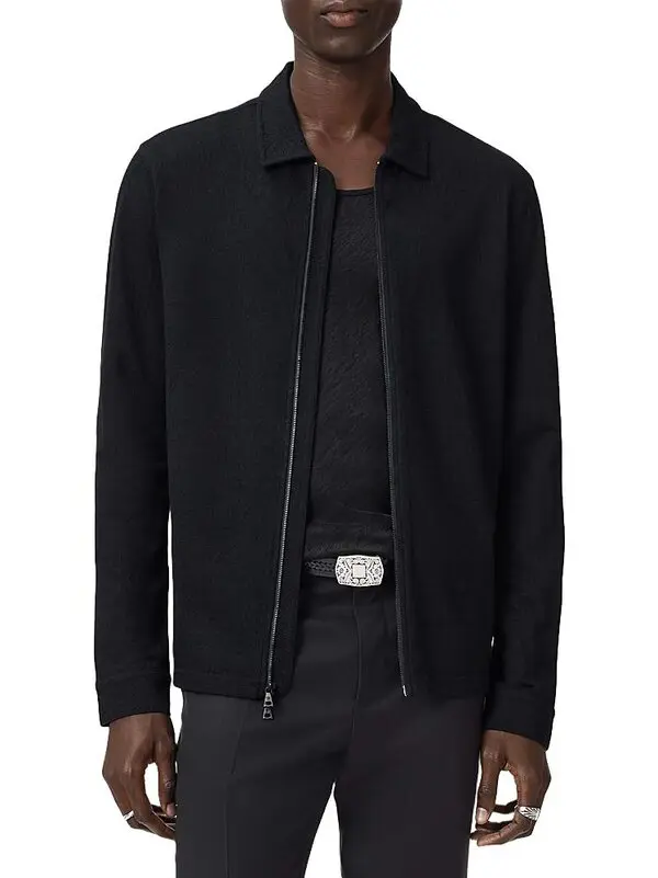 John Varvatos Kassen Jacquard Shirt Jacket - Navy