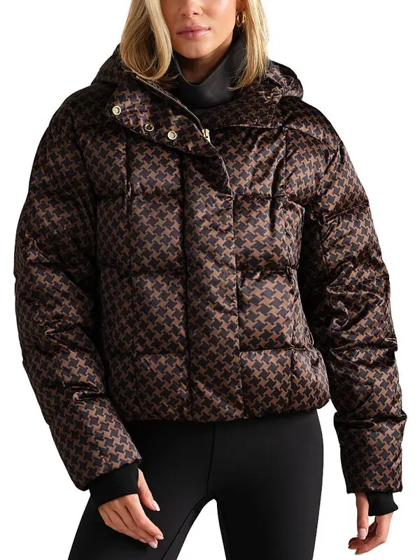 RHONE Powder Puffer Down Jacket - Chestnut Brown Houndstooth