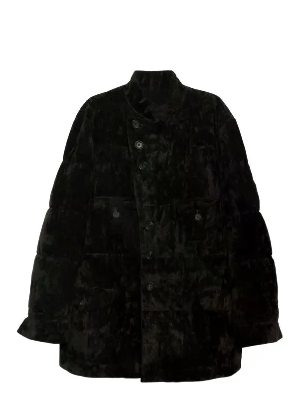 Yohji Yamamoto Linen Velvet Padded Coat - Brown