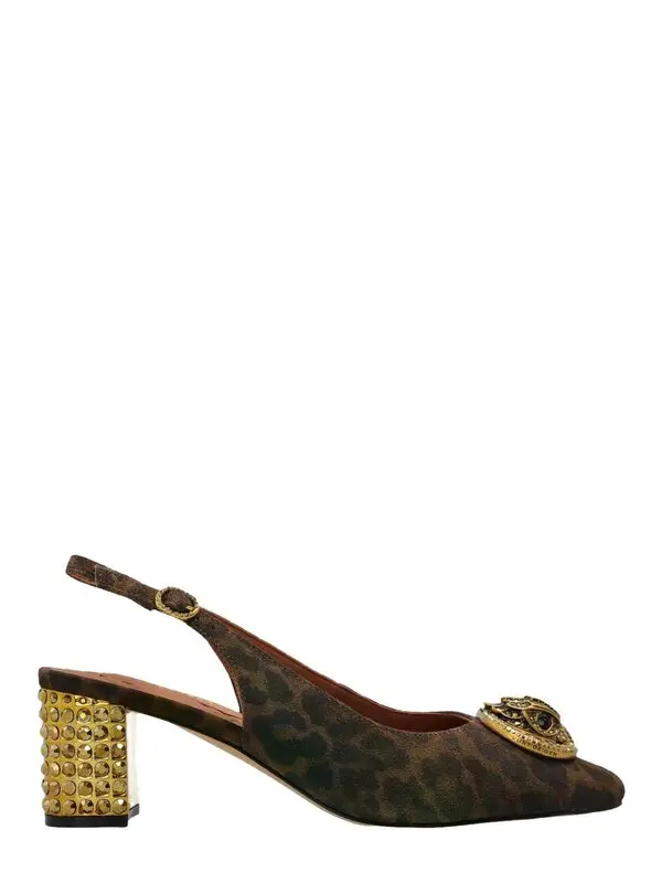 Kurt Geiger Embellished Block Heel Pumps - Brown