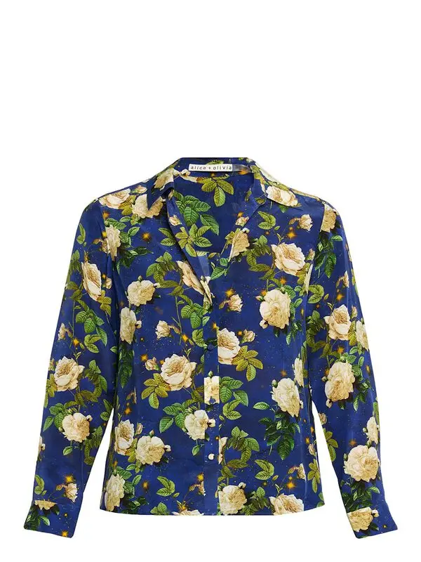 Alice + Olivia Rose Eloise Button-front Blouse - Twilight