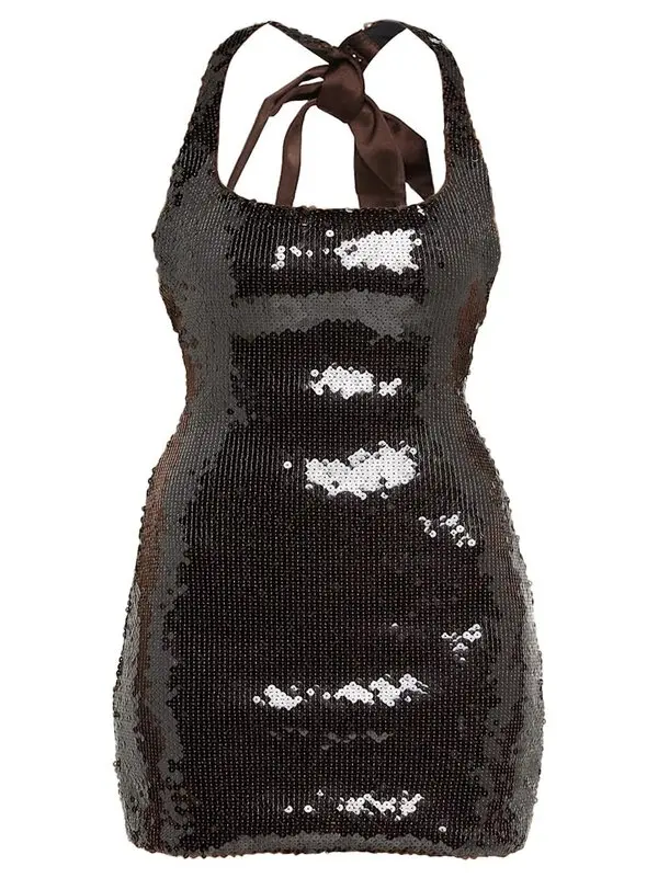 16Arlington Syre Sequined Mini Dress - Nocciola