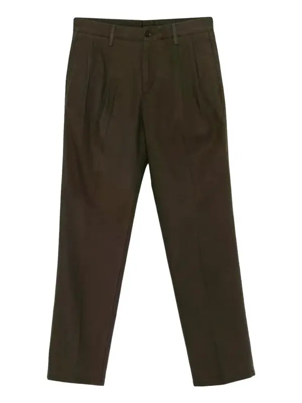 Aspesi Pleated Cotton Trousers - Brown