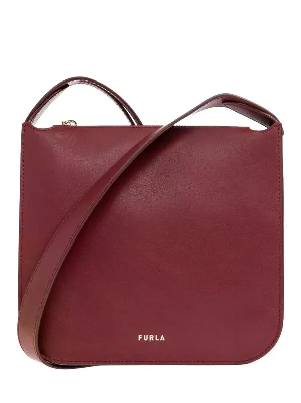Furla Ava Small Shoulder Bag With Logo Lettering - Red