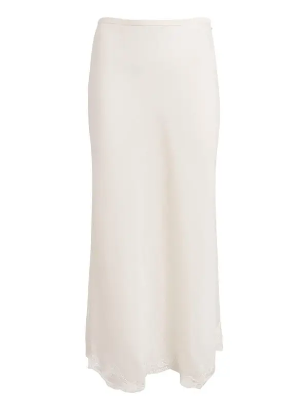 Rixo Linen-blend Crystal Midi Skirt - Ivory