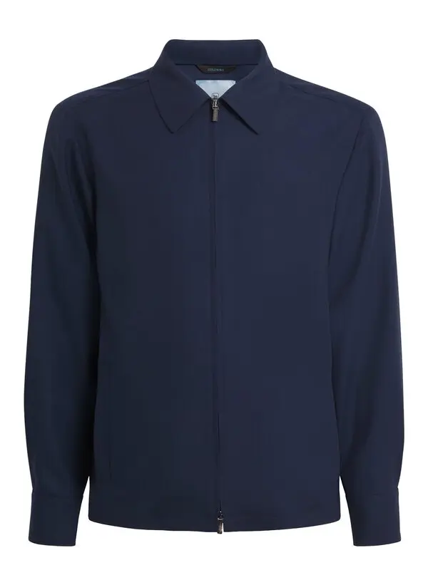 Colombo Cashmere Zip Overshirt - Blue