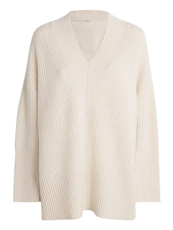 JOSEPH Cashmere Ribbed Noel Sweater - White