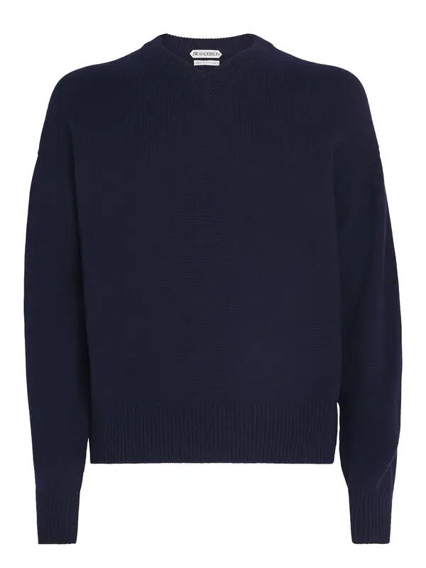 JW Anderson Cashmere V-neck Sweater - Navy