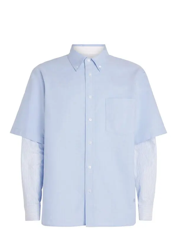 Simkhai Cotton Double-sleeve Shirt - Blue