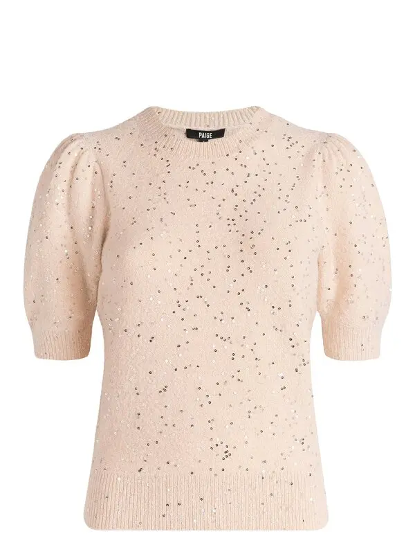 Paige Sequin Gladiolus Sweater - Pink