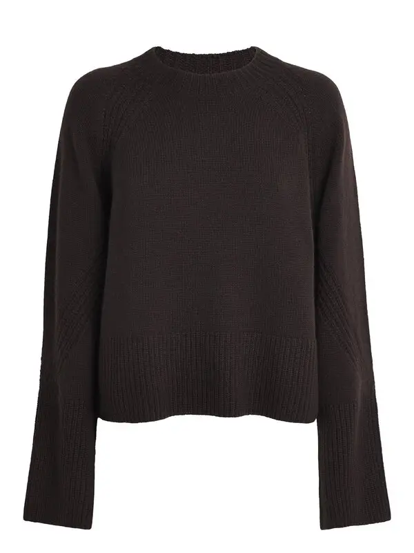 JOSEPH Cashmere Fisherman's Ribbed Sweater - Brown