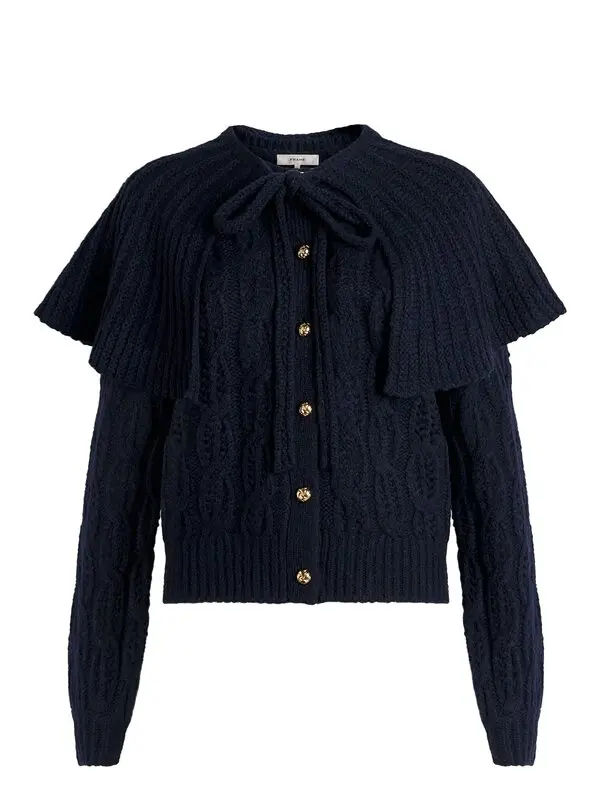 FRAME Merino Wool-blend Cape Sweater - Blue